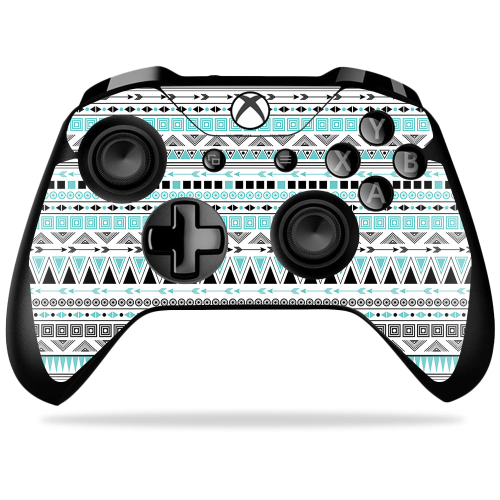Turquoise Tribal Skin For Microsoft Xbox One X Controller — MightySkins