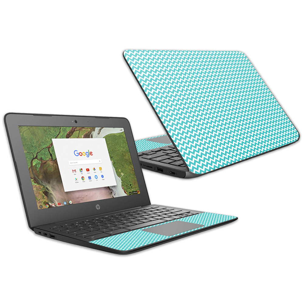 Turquoise Chevron Skin For Chromebook G6 11.6" (2018) — MightySkins