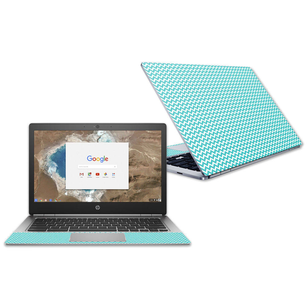 Turquoise Chevron Skin For Chromebook G1 13.3" (2018) — MightySkins