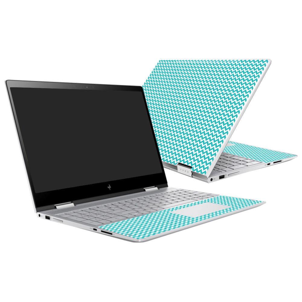 Turquoise Chevron Skin For Envy x360 15" (2017) — MightySkins
