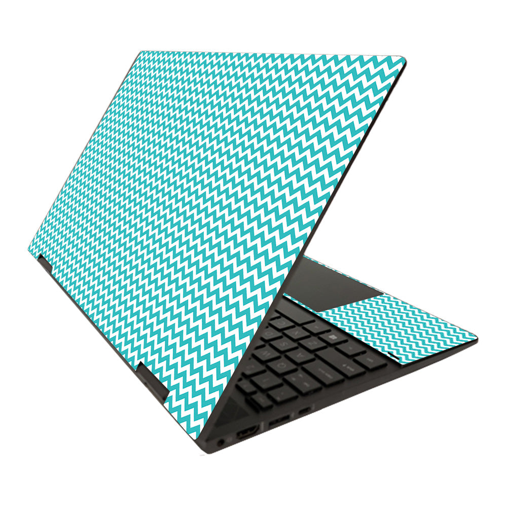 Turquoise Chevron Skin For Envy x360 15" (2020) — MightySkins