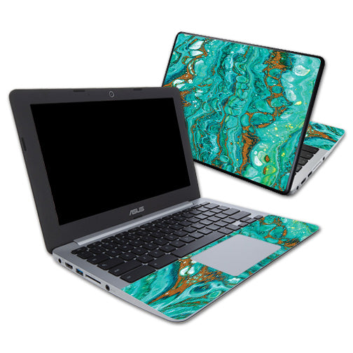 Turquoise Ripple Skin For Chromebook 11.6" — MightySkins
