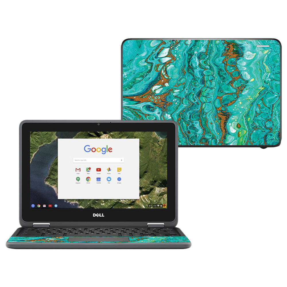 Turquoise Ripple Skin For Chromebook 11" 3180 — MightySkins