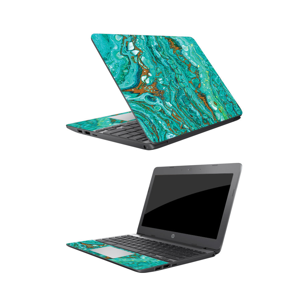 Turquoise Ripple Skin For Chromebook 11.6" (2018) — MightySkins