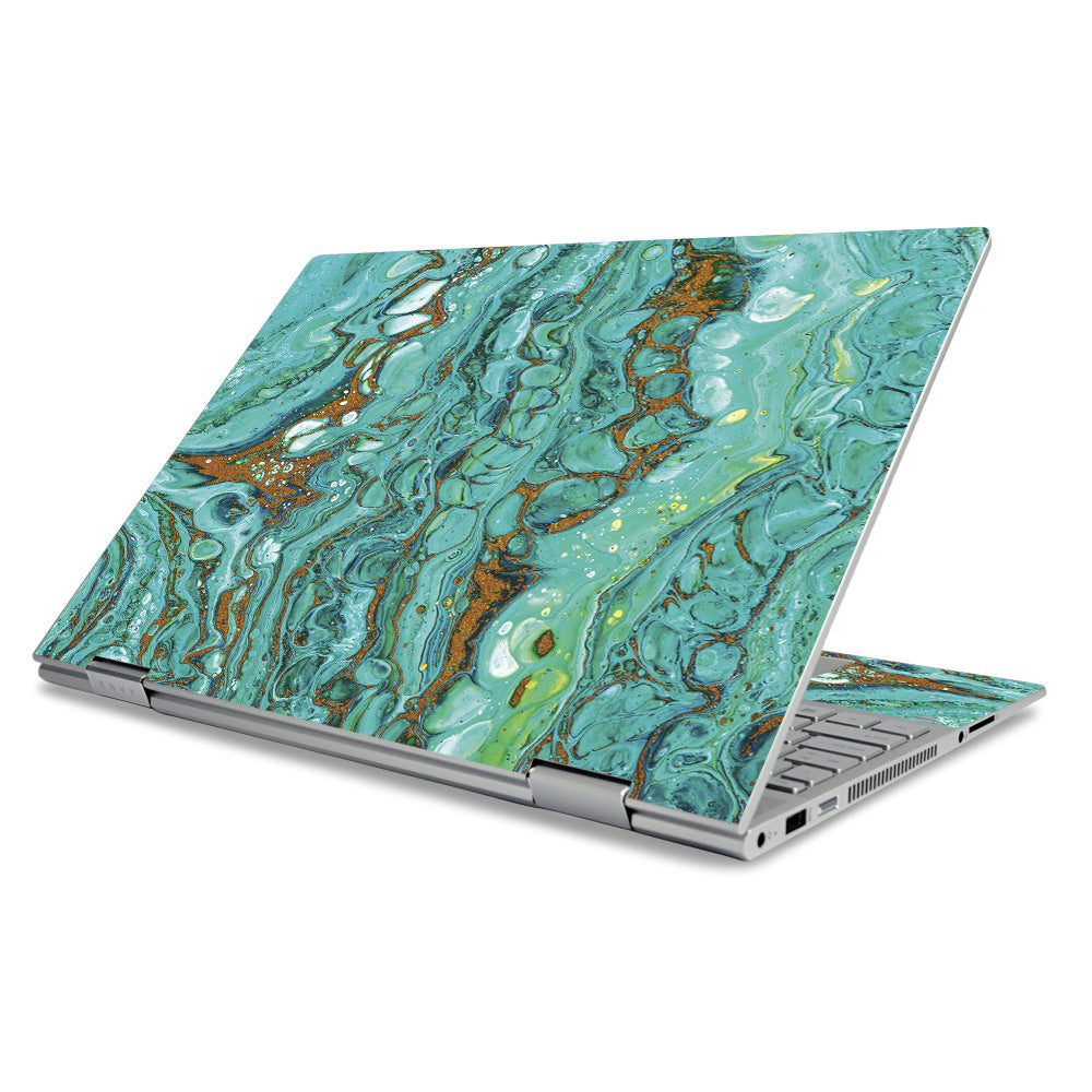 Turquoise Ripple Skin For Envy x360 15" (2019) — MightySkins