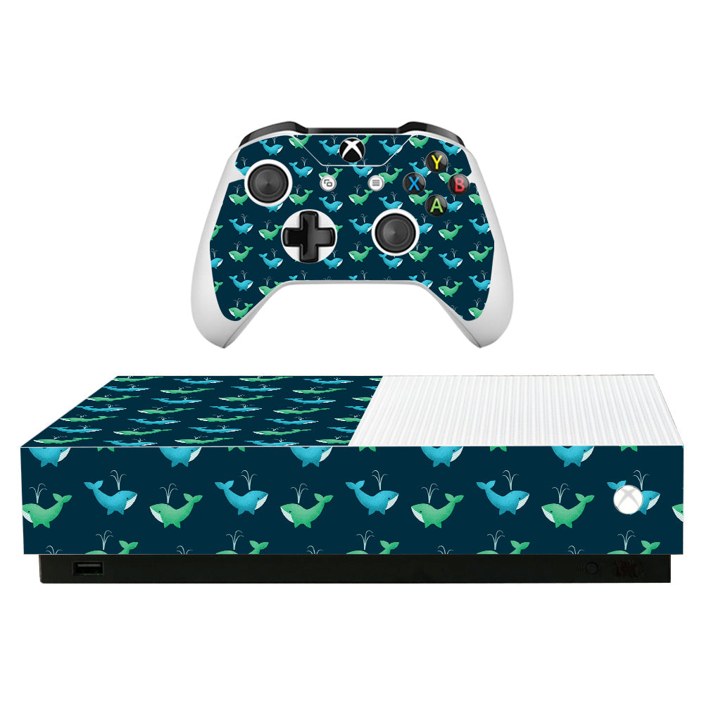 Whale Wave Skin For Microsoft Xbox One S All-Digital Edition — MightySkins