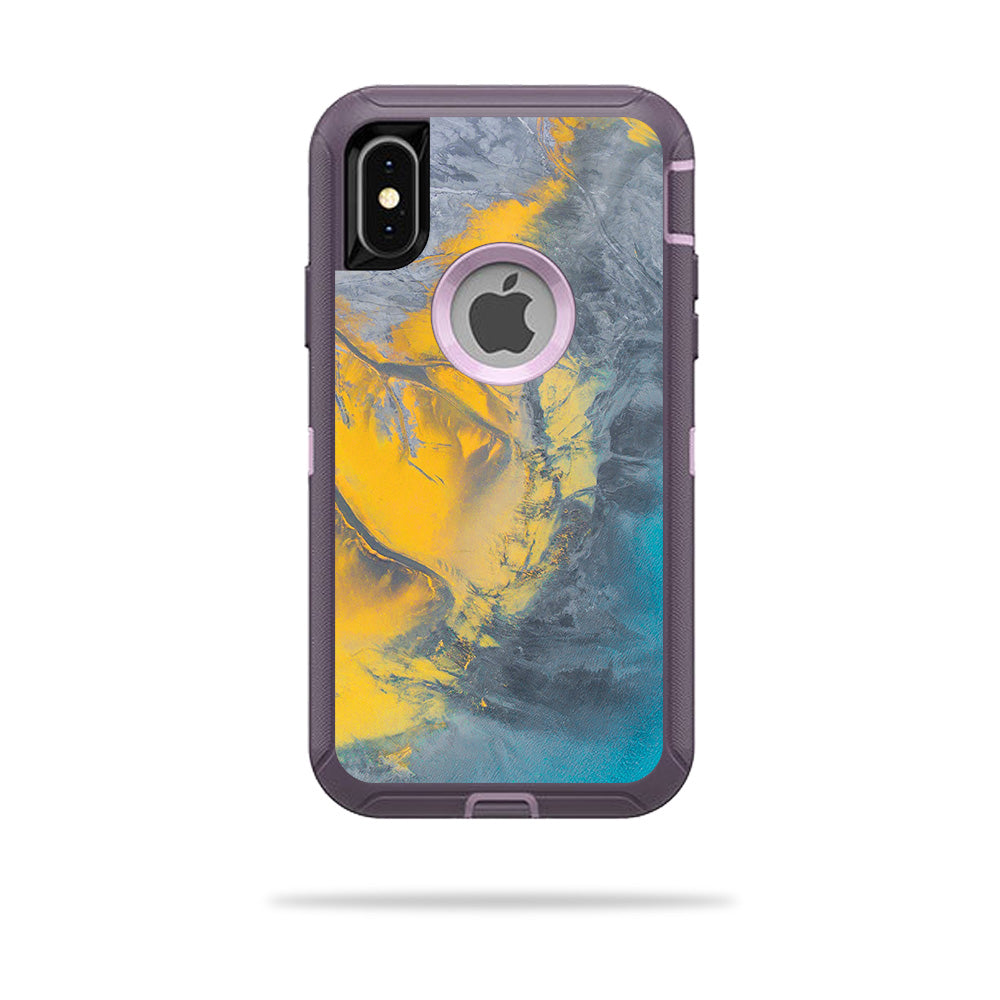 Yellow Spill Skin For OtterBox Defender iPhone X or XS Case — MightySkins